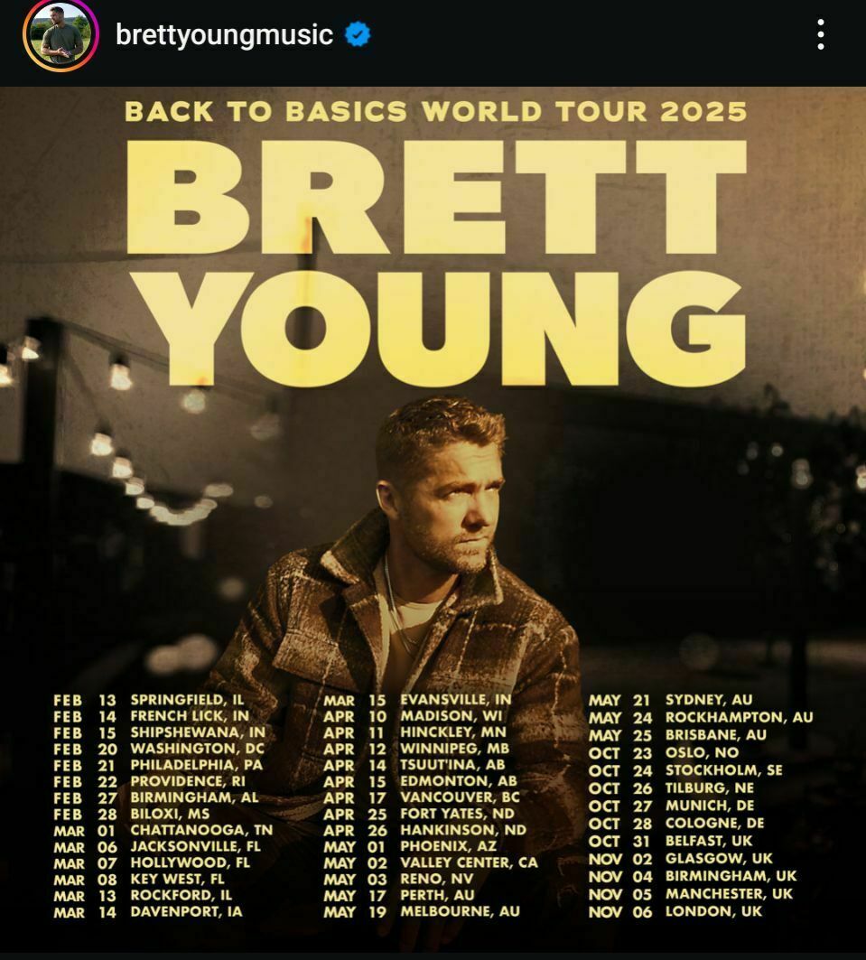 Nov 05, 2025: Brett Young / Sam Fischer at O2 Apollo Manchester ...
