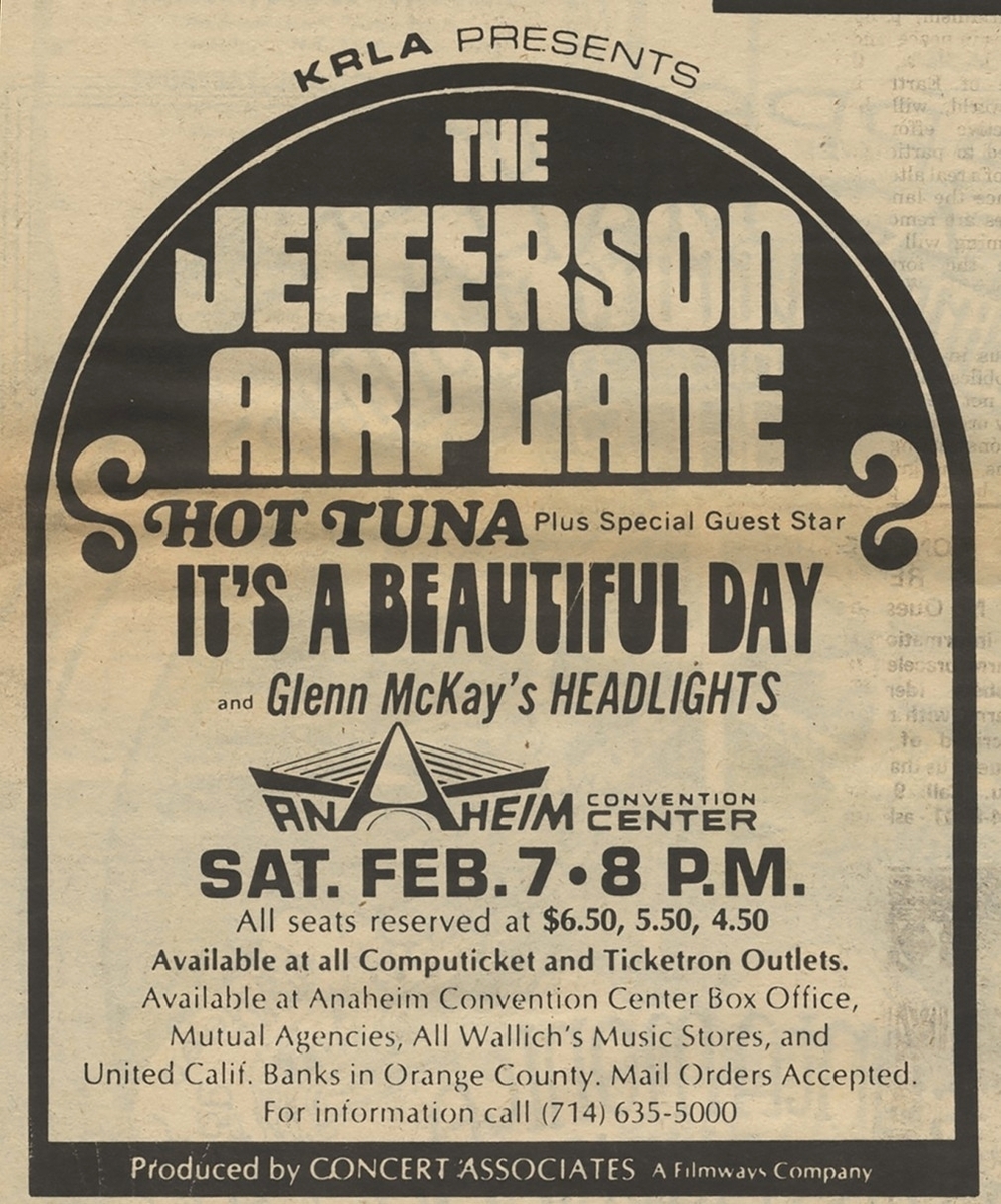 Jefferson Airplane Concert & Tour History | Concert Archives