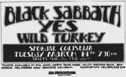 Mar 14, 1972: Black Sabbath / Yes / Wild Turkey at Spokane Coliseum ...