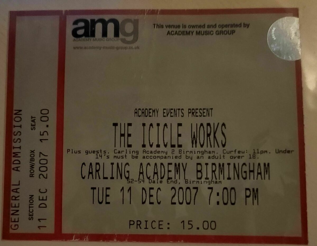 Dec 11, 2007: The Icicle Works at Carling Academy Birmingham, England, United Kingdom | Concert ...