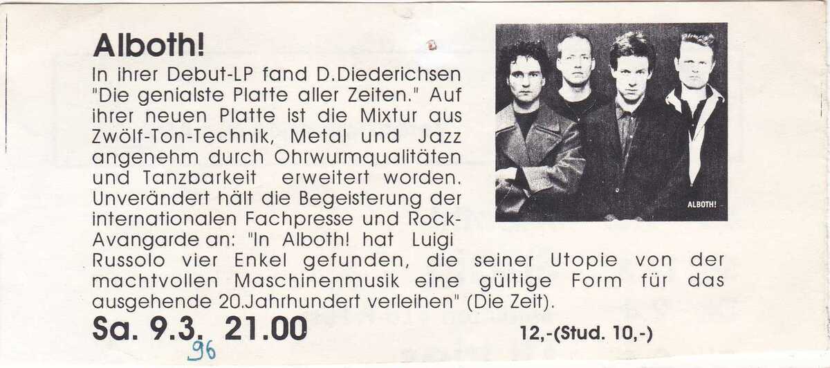 Alboth! Concert & Tour History | Concert Archives