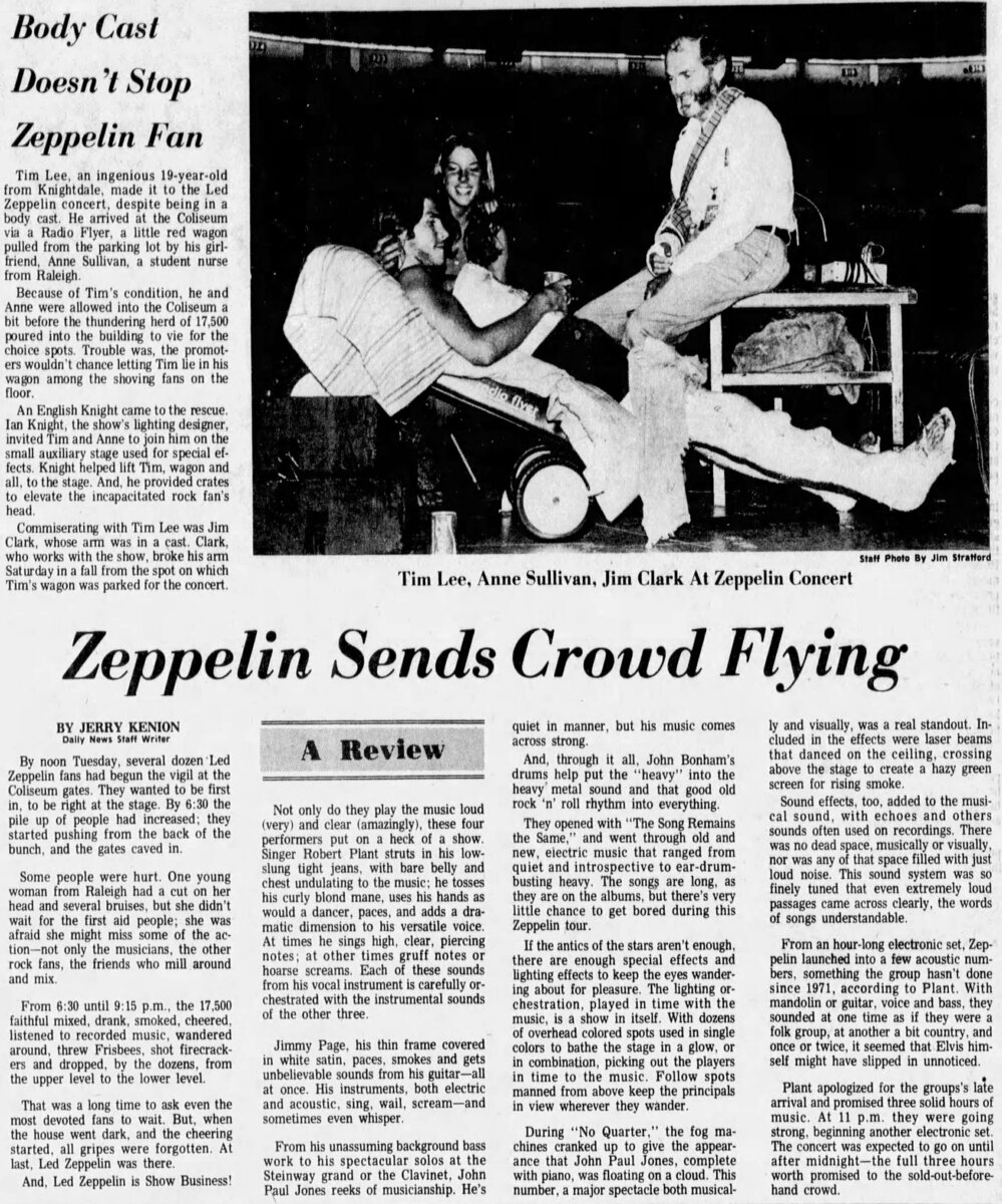 Led Zeppelin's 1977 Concert & Tour History | Concert Archives