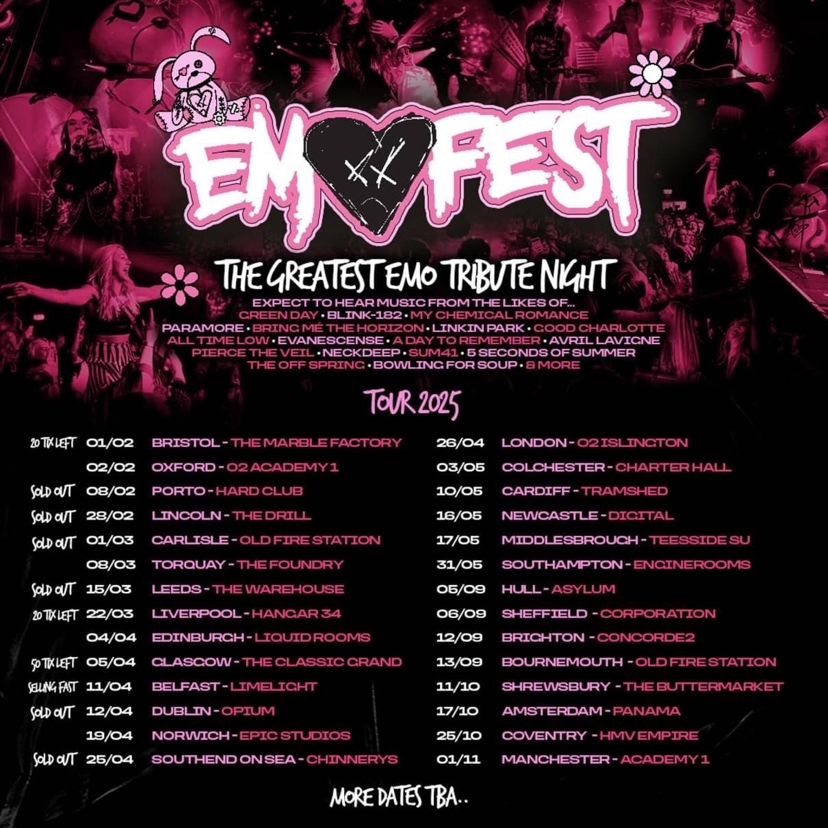 EmoFest Concert & Tour History (Updated for 2025) | Concert Archives
