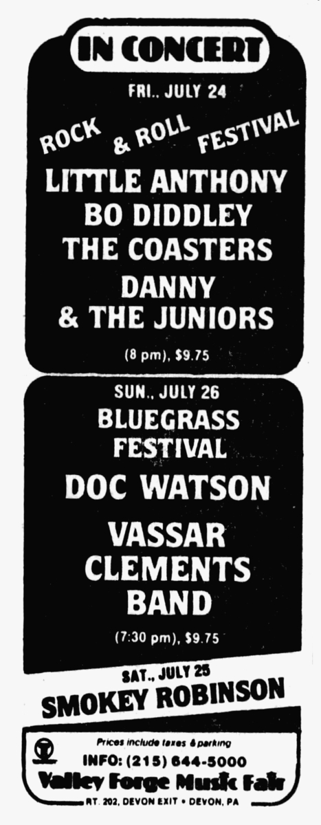 Jul 26, 1981: Doc Watson / Vassar Clements Band at Valley Forge Music ...