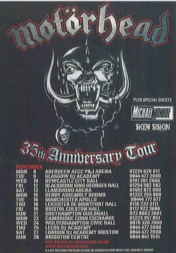 Motörhead Concert & Tour History | Concert Archives