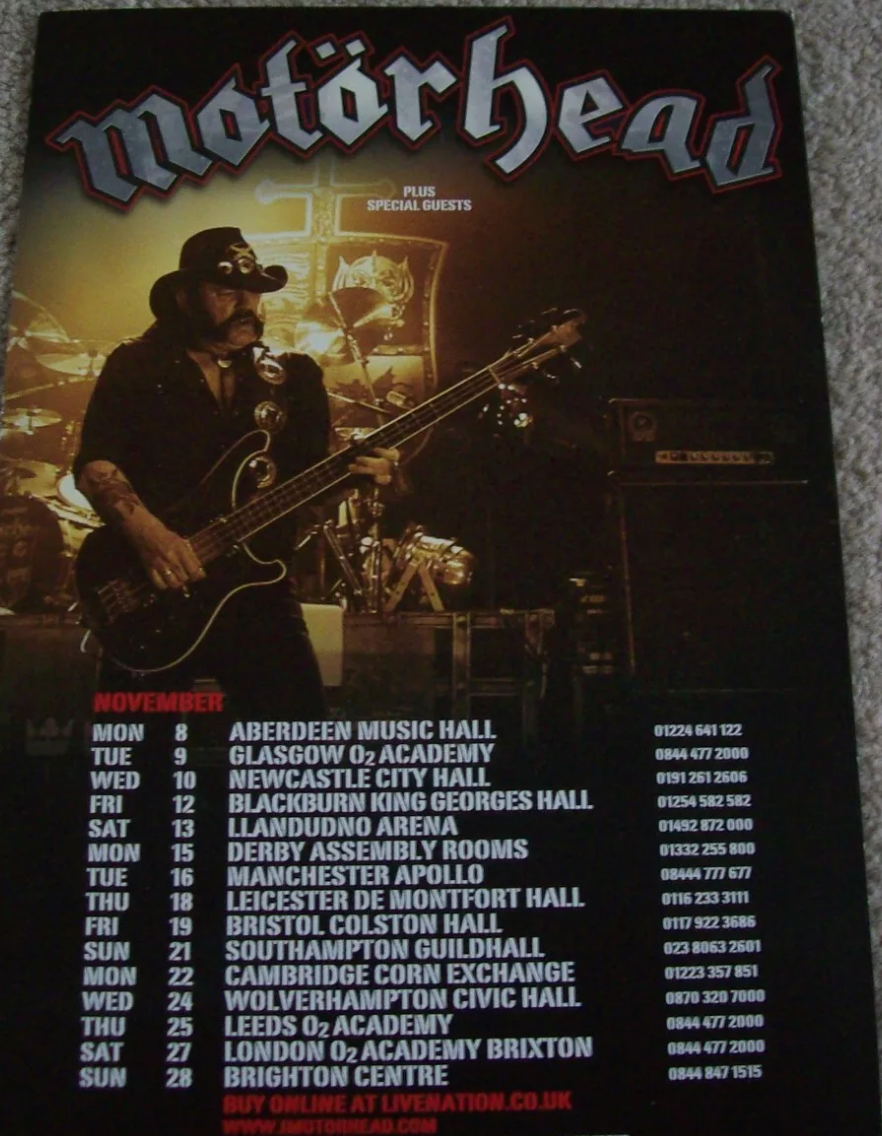 Motörhead Concert & Tour History | Concert Archives