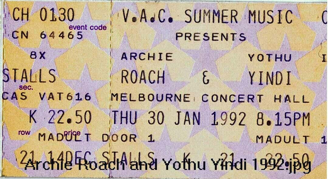 Archie Roach Concert & Tour History | Concert Archives