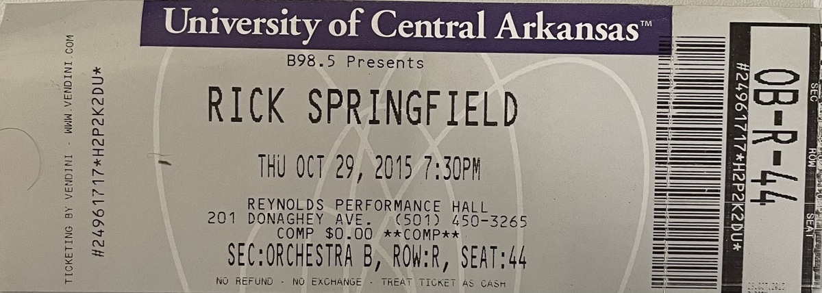 Rick Springfield Concert & Tour History (Updated for 2025) | Concert ...
