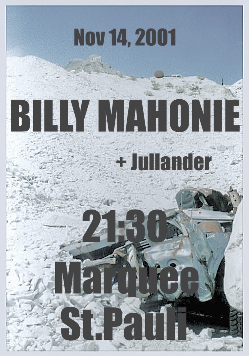 Nov 14, 2001: Billy Mahonie / Jullander at Marquee Hamburg, Hamburg ...