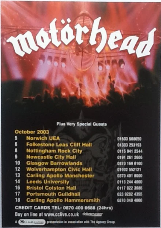 Motörhead Concert & Tour History | Concert Archives