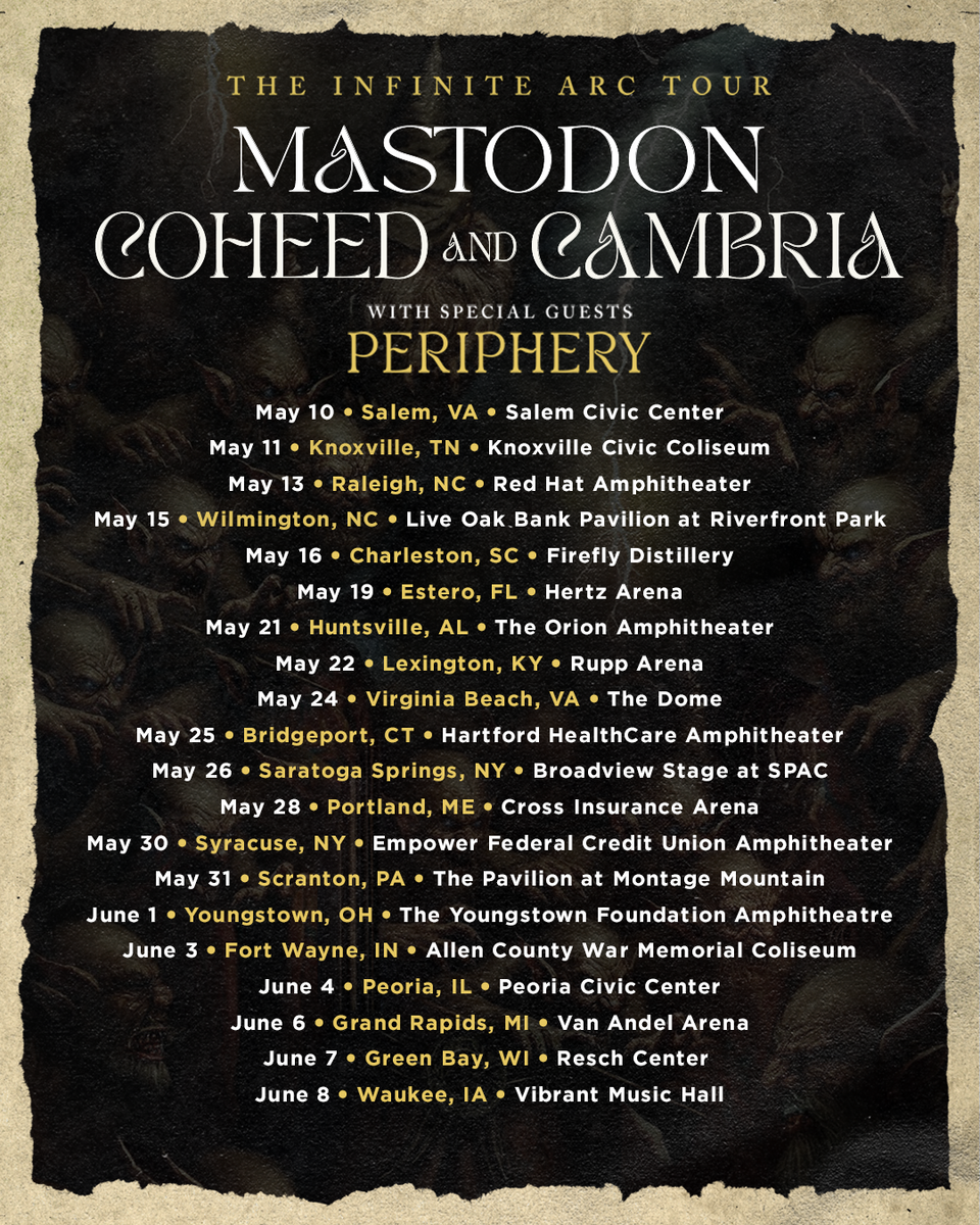 May 28, 2025: Coheed and Cambria / Mastodon / Periphery at Cross ...