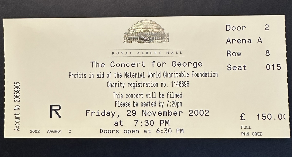 Nov 29, 2002: Concert for George at Royal Albert Hall London, England ...