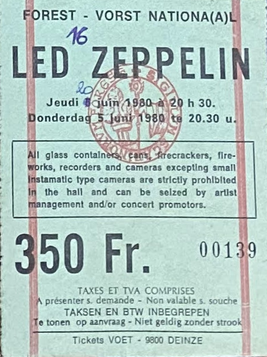 Led Zeppelin's 1980 Concert & Tour History | Concert Archives