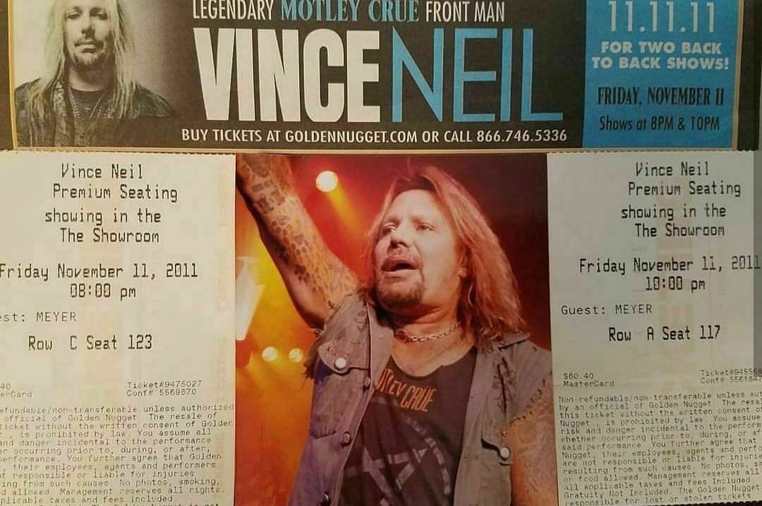 Nov 11, 2011: Vince Neil at Golden Nugget Casino Atlantic City, New ...