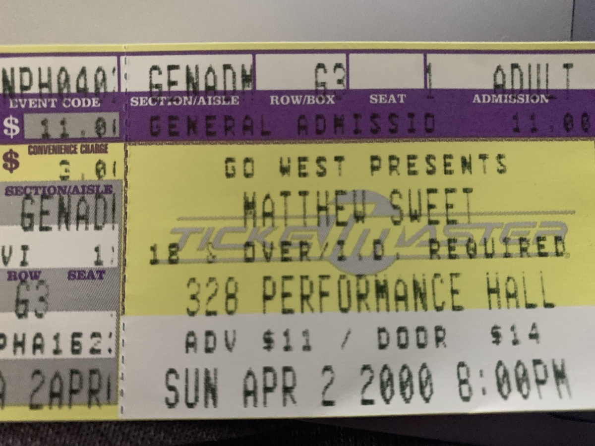 Matthew Sweet Concert & Tour History | Concert Archives