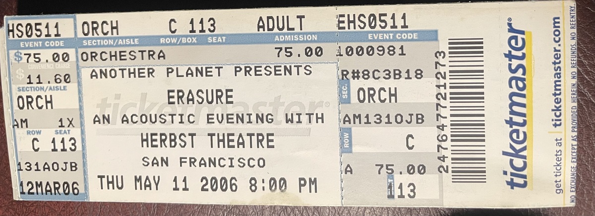 Erasure Concert & Tour History (Updated for 2025) | Concert Archives