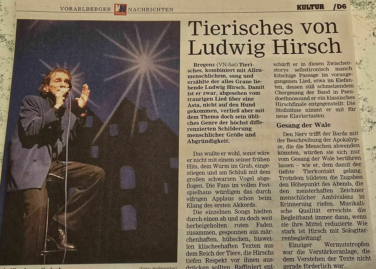 Mar 18, 1995: Ludwig Hirsch at Festspielhaus Bregenz Bregenz ...