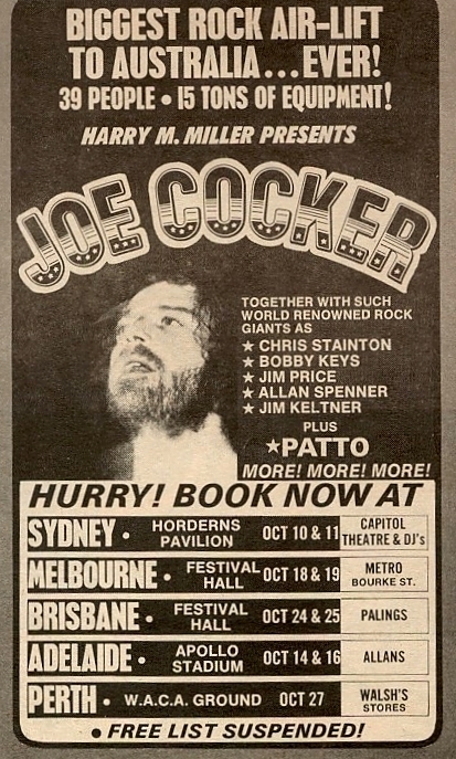 Oct 10, 1972: Joe Cocker / Joe Cocker and The Grease Band / Patto at ...