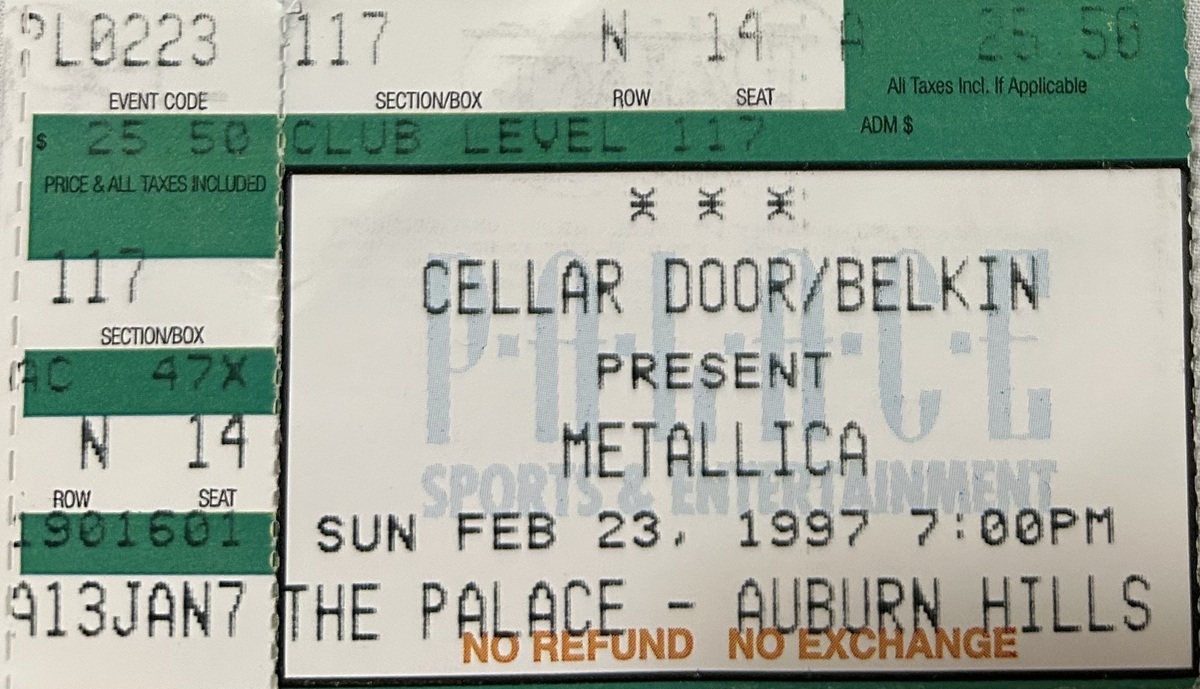 Feb 23, 1997: Metallica / Corrosion Of Conformity at The Palace of ...