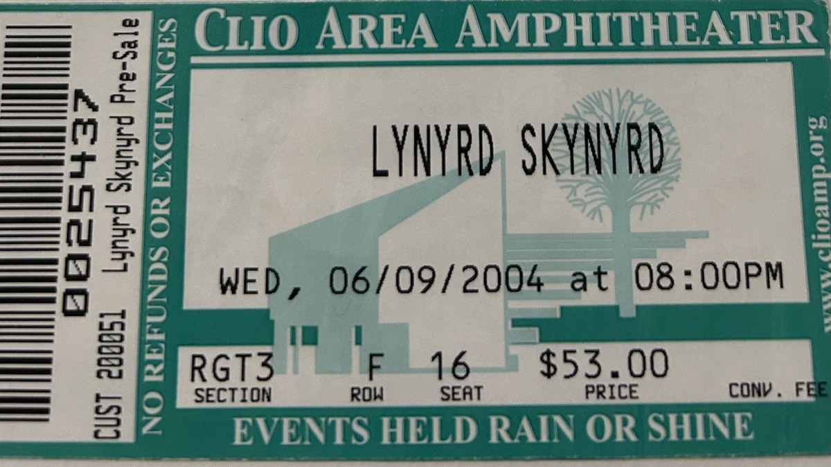 Jun 09, 2004: Lynyrd Skynyrd at Clio Area Amphitheater Clio, Michigan ...