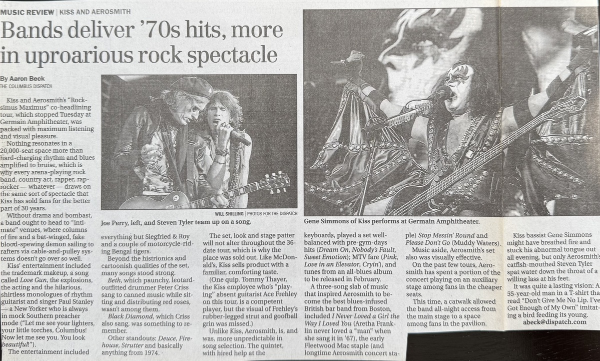 Aug 19, 2003: Aerosmith / KISS / Saliva / Porch Ghouls at Germain ...