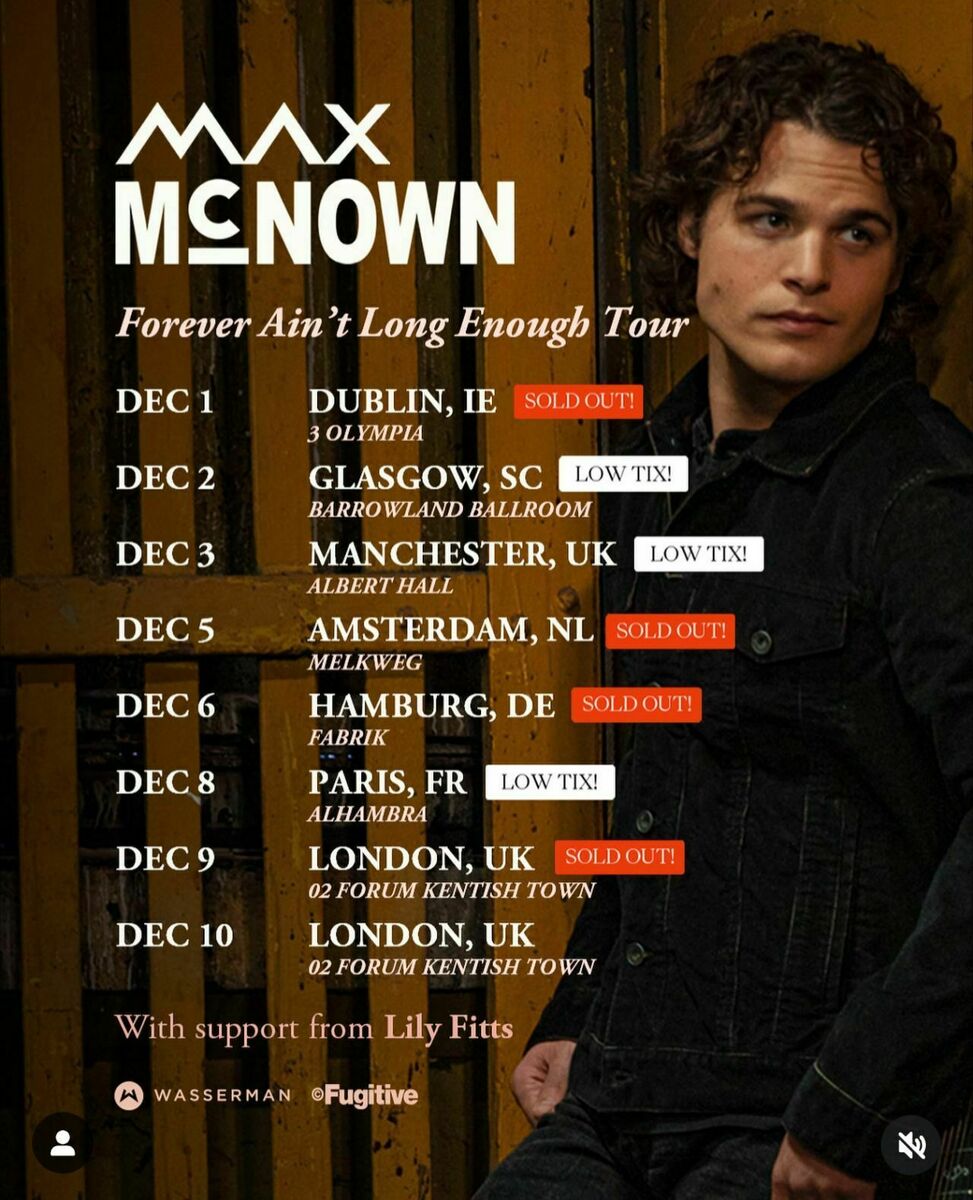 Max McNown Concert & Tour History (Updated for 2025) | Concert Archives