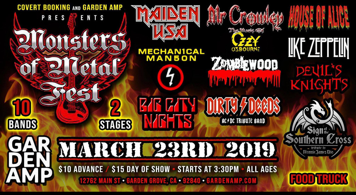 Mar 23, 2019: Monsters of Metal Fest 2 at Garden Amp Garden Grove ...