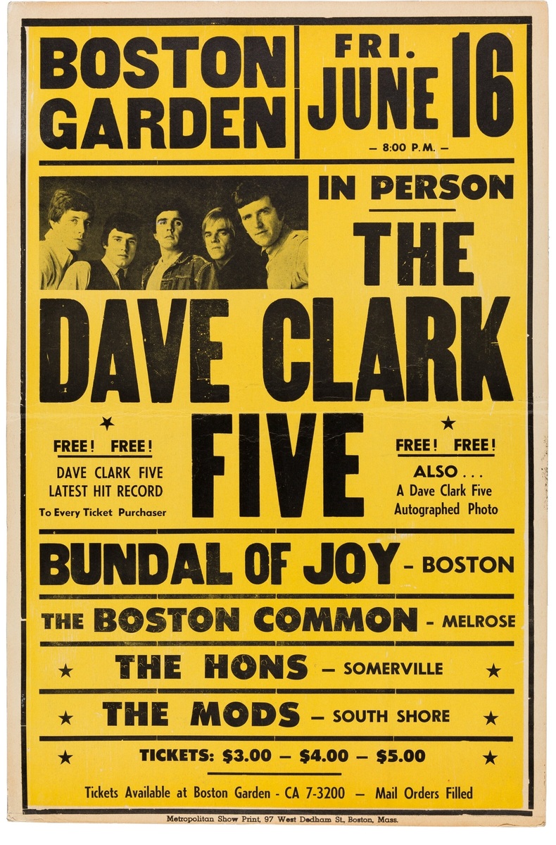 Jun 16, 1967: Dave Clark Five at Boston Garden Boston, Massachusetts ...