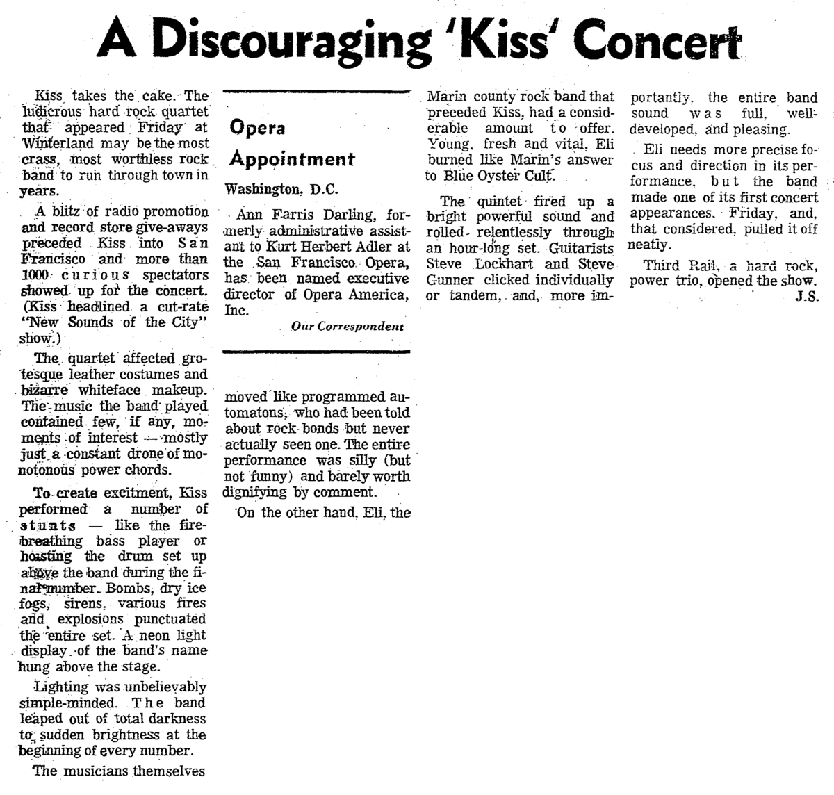 KISS's 1975 Concert & Tour History | Concert Archives
