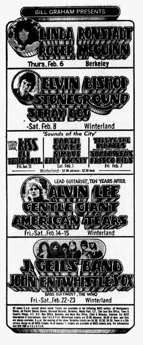 KISS's 1975 Concert & Tour History | Concert Archives