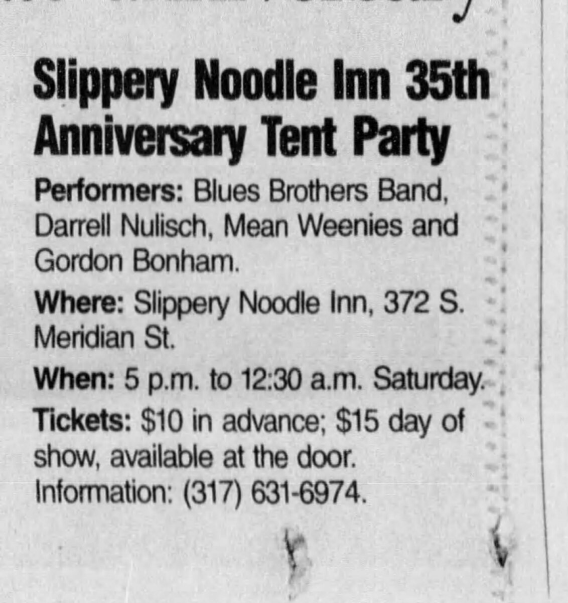 Aug 29, 1998: Blues Brothers Band / Darrell Nulisch / Mean Weenies ...