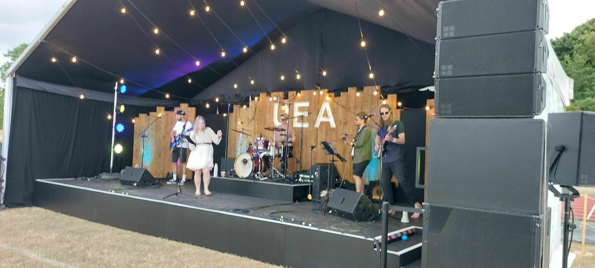Jul 16, 2025: The String Beans (UK) at UEA Sportspark Norwich, England ...