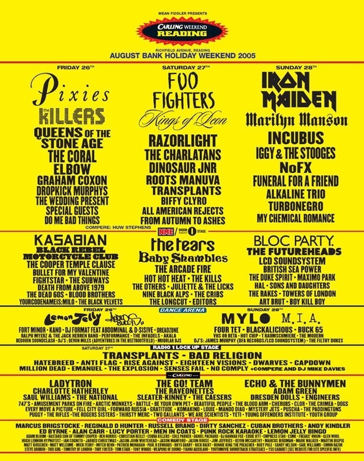 Aug 26, 2005: Reading Festival at Richfield Avenue Reading, England ...