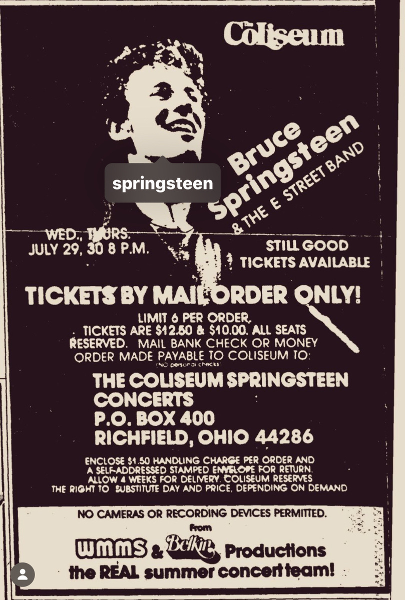 Bruce Springsteen's 1981 Concert & Tour History | Concert Archives