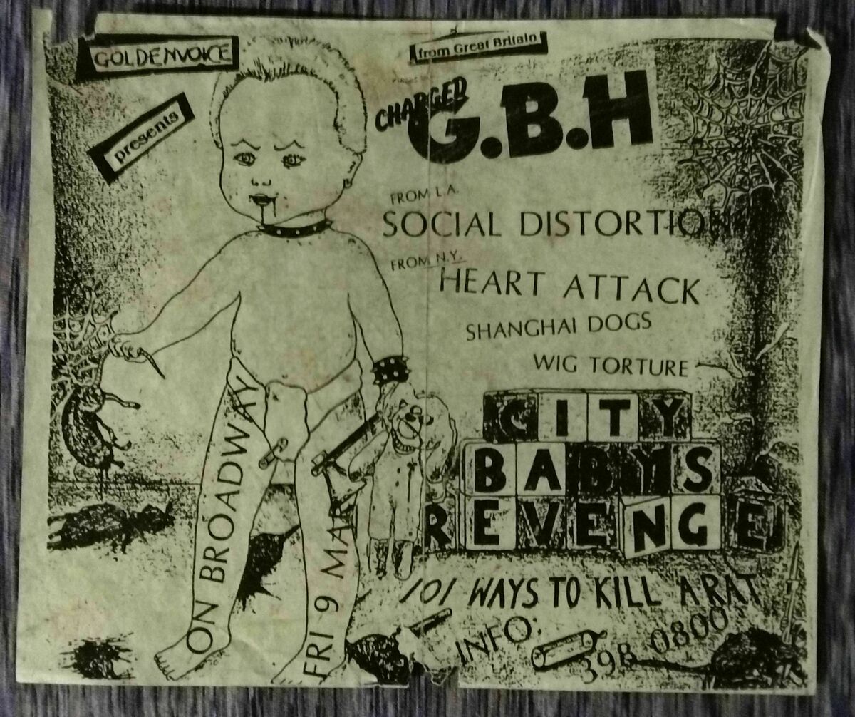 Mar 09, 1984: GBH / Social Distortion / Hearts Attack / Shanghai Dogs ...