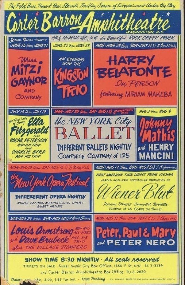 Jul 10, 1964: Harry Belafonte / Miriam Makeba at Carter Barron ...