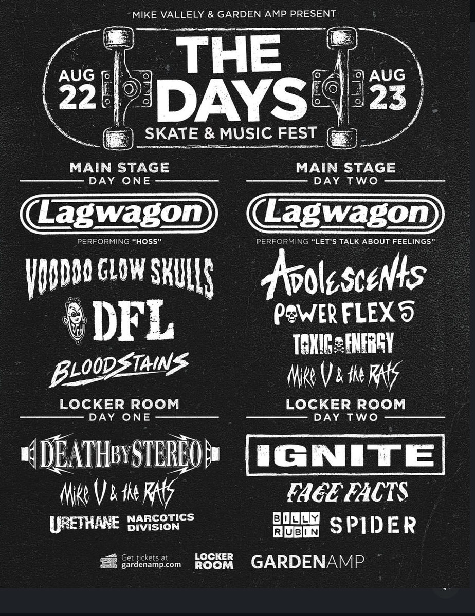 Aug 23, 2025: Lagwagon / Ignite / Spider / The Adolescents / Mike V and ...