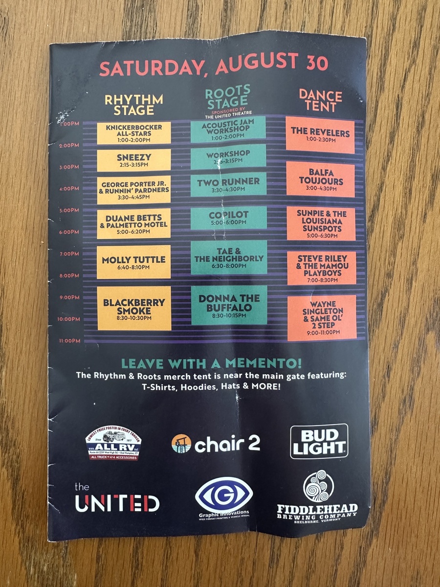 Aug 30, 2025: Rhythm & Roots Festival 2025 at Ninigret Park Charlestown ...