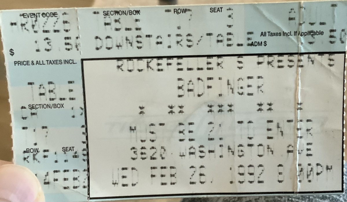 Feb 26, 1992: Joey Molland’s Badfinger at Rockefeller’s Houston, Texas ...