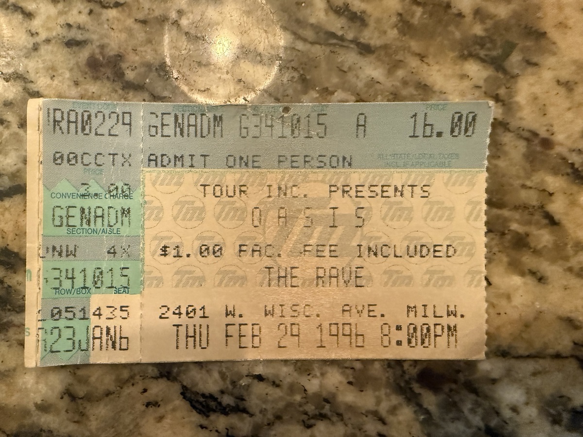 Oasis's 1996 Concert & Tour History | Concert Archives