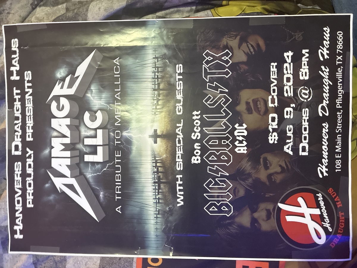 Aug 09, 2024: Damage, LLC / Big Balls (AC/DC Bon Scott cover band) at ...