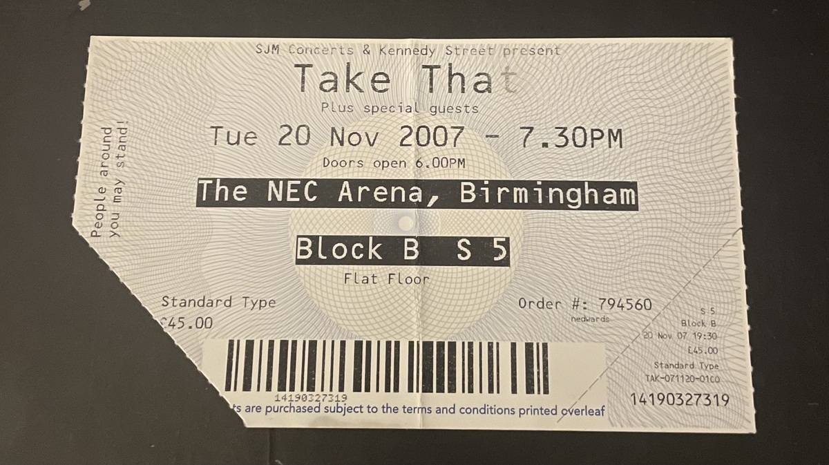 Nov 20, 2007: Take That at NEC Arena Birmingham, England, United ...