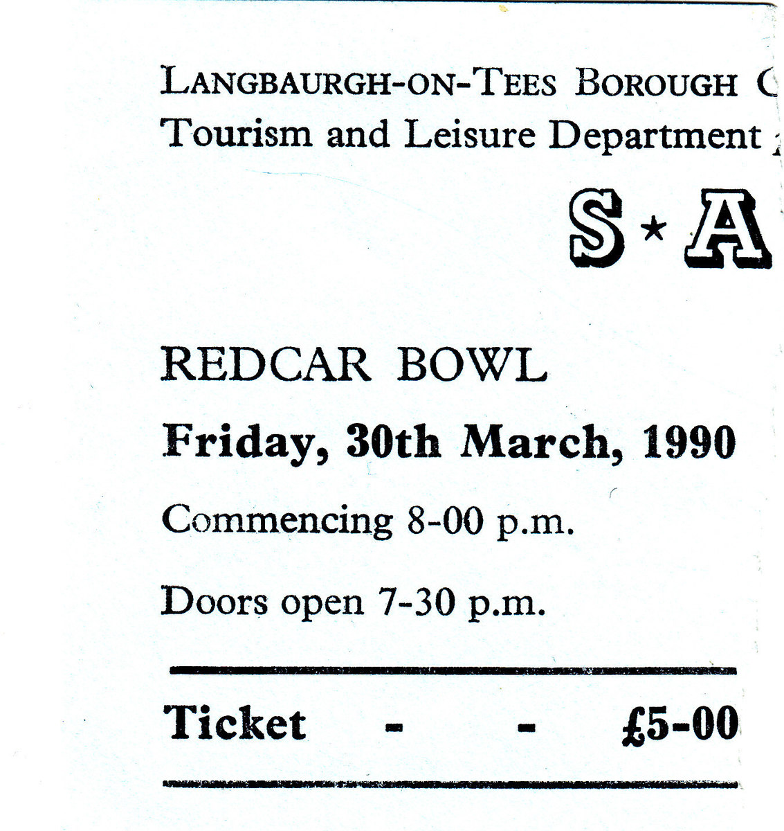 Concert History of Redcar Bowl Redcar, England, United Kingdom ...