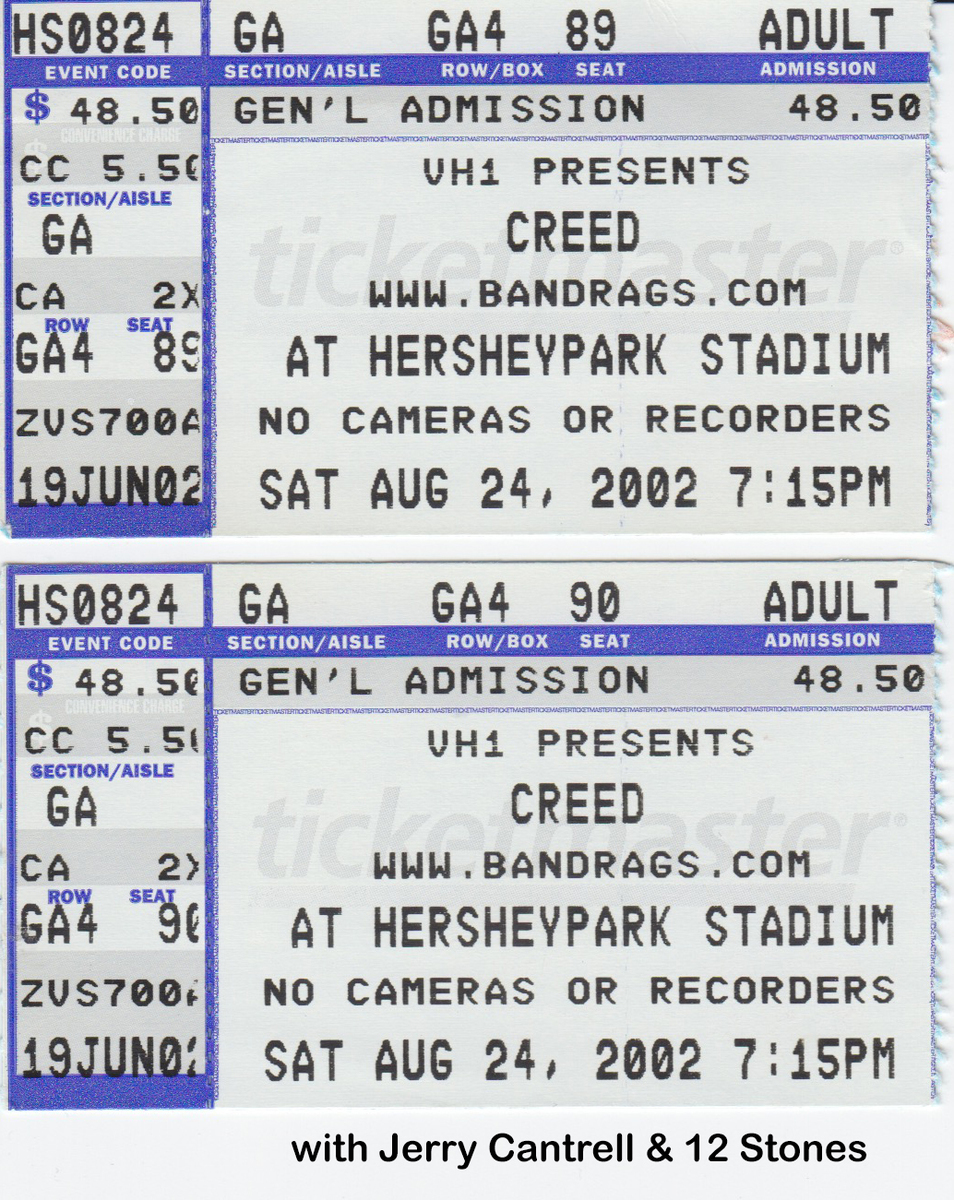 Creed's 2002 Concert & Tour History | Concert Archives