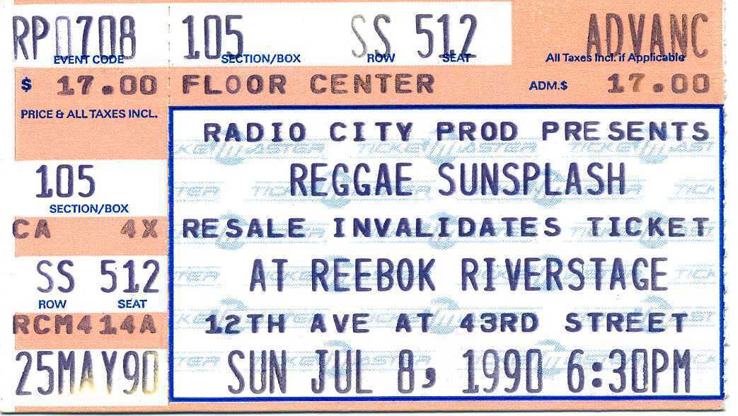 Reggae Sunsplash Concert & Tour History | Concert Archives