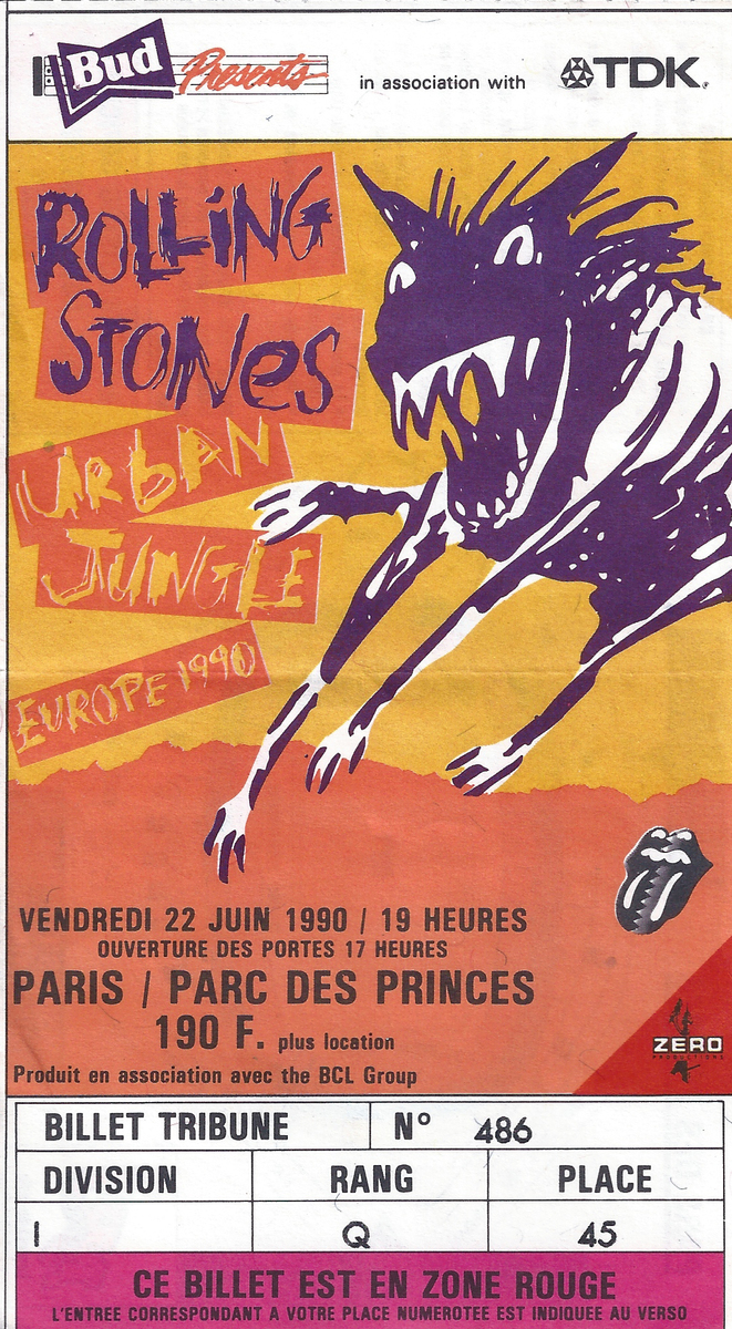 Jun 22, 1990: The Rolling Stones at parc des princes Paris, Île-de ...
