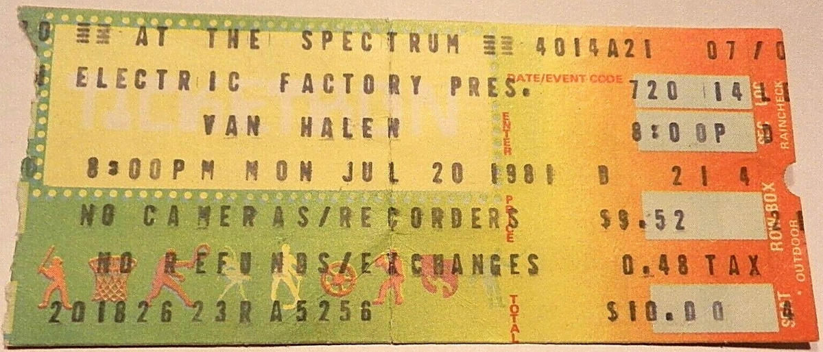 Jul 20, 1981: Van Halen / The Fools at The Spectrum Philadelphia ...