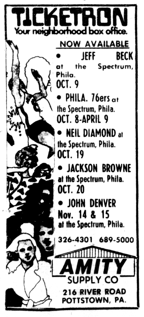 Oct 20, 1976: Jackson Browne / Orleans / Valerie Carter at The Spectrum ...