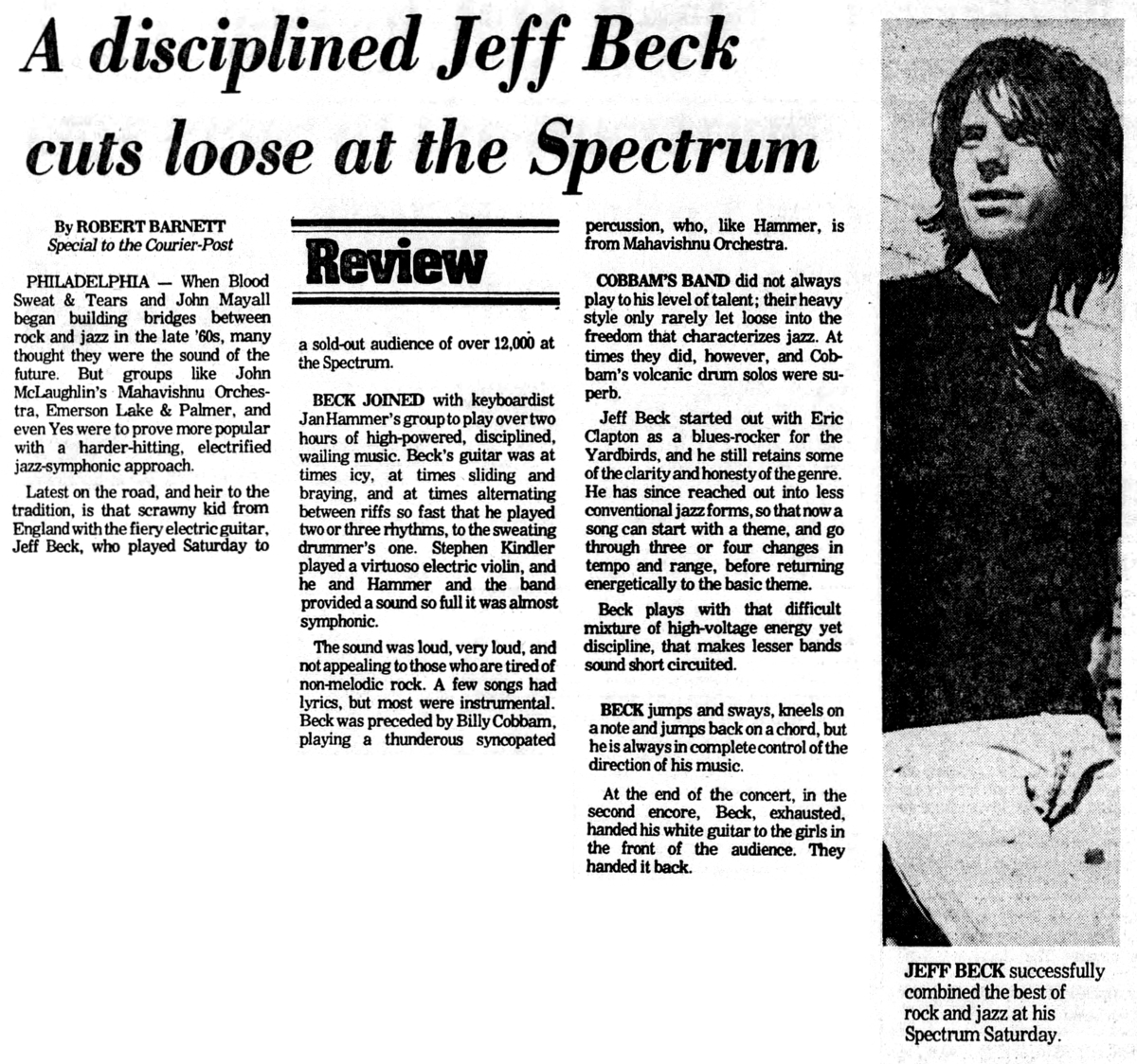 Oct 09, 1976: Jeff Beck / Jan Hammer Group / Cobham-Duke Band at The ...