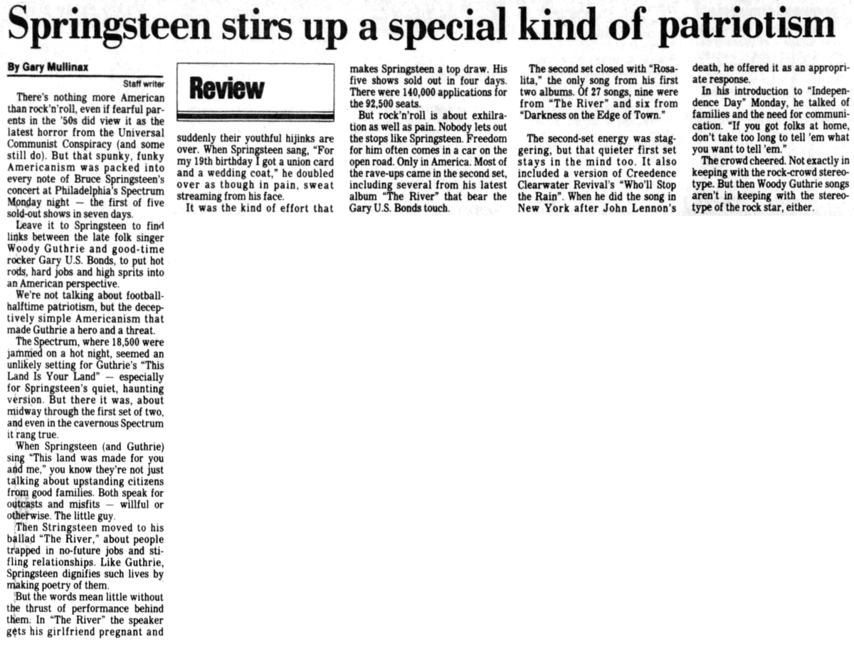 Jul 13, 1981: Bruce Springsteen & The E Street Band at The Spectrum ...